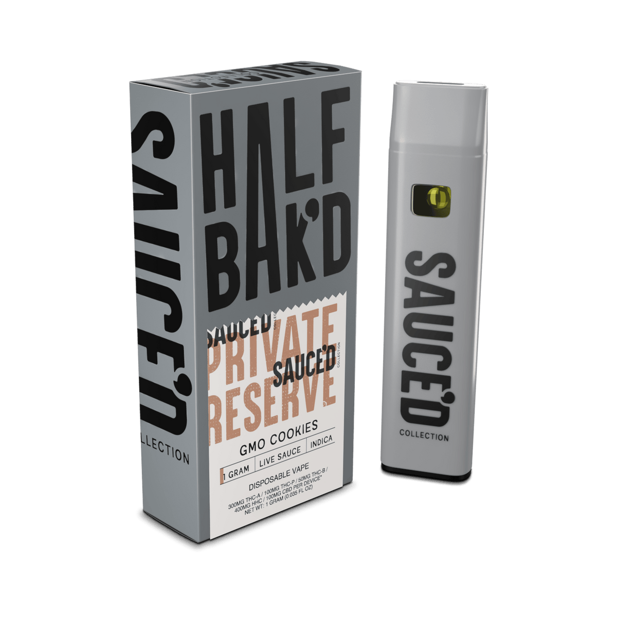 GMO Cookies 1G Indica Disposable | Half Bak'd Sauce'd — Happi